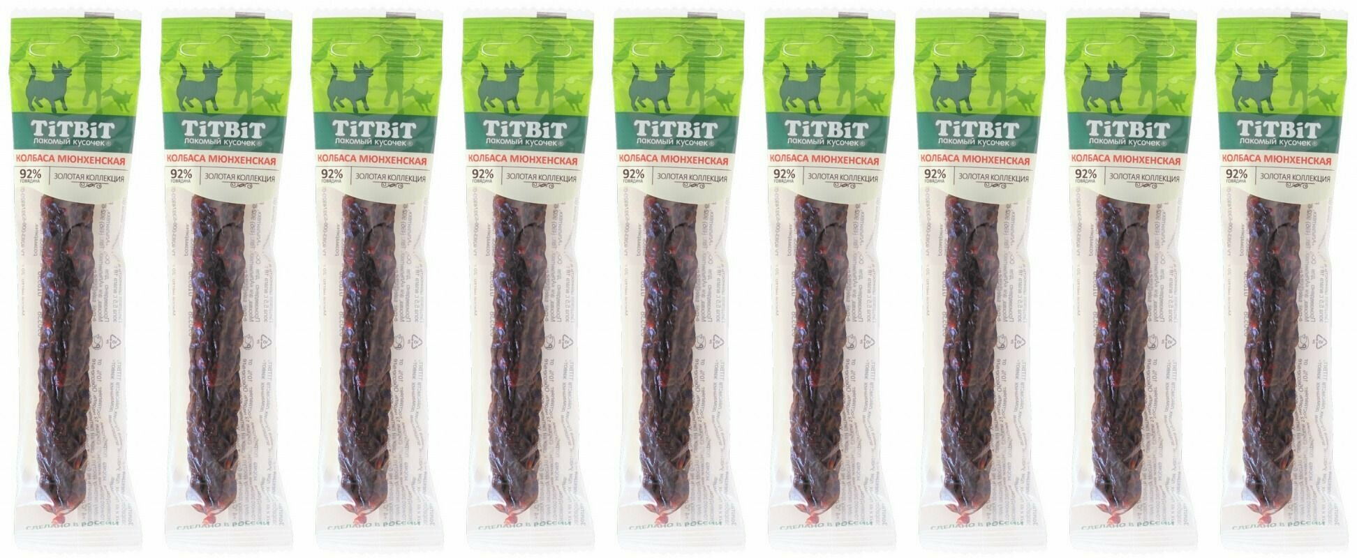 Titbit Лакомство для собак, Колбаса Мюнхенская, Золотая коллекция, 20 гр, 9 шт