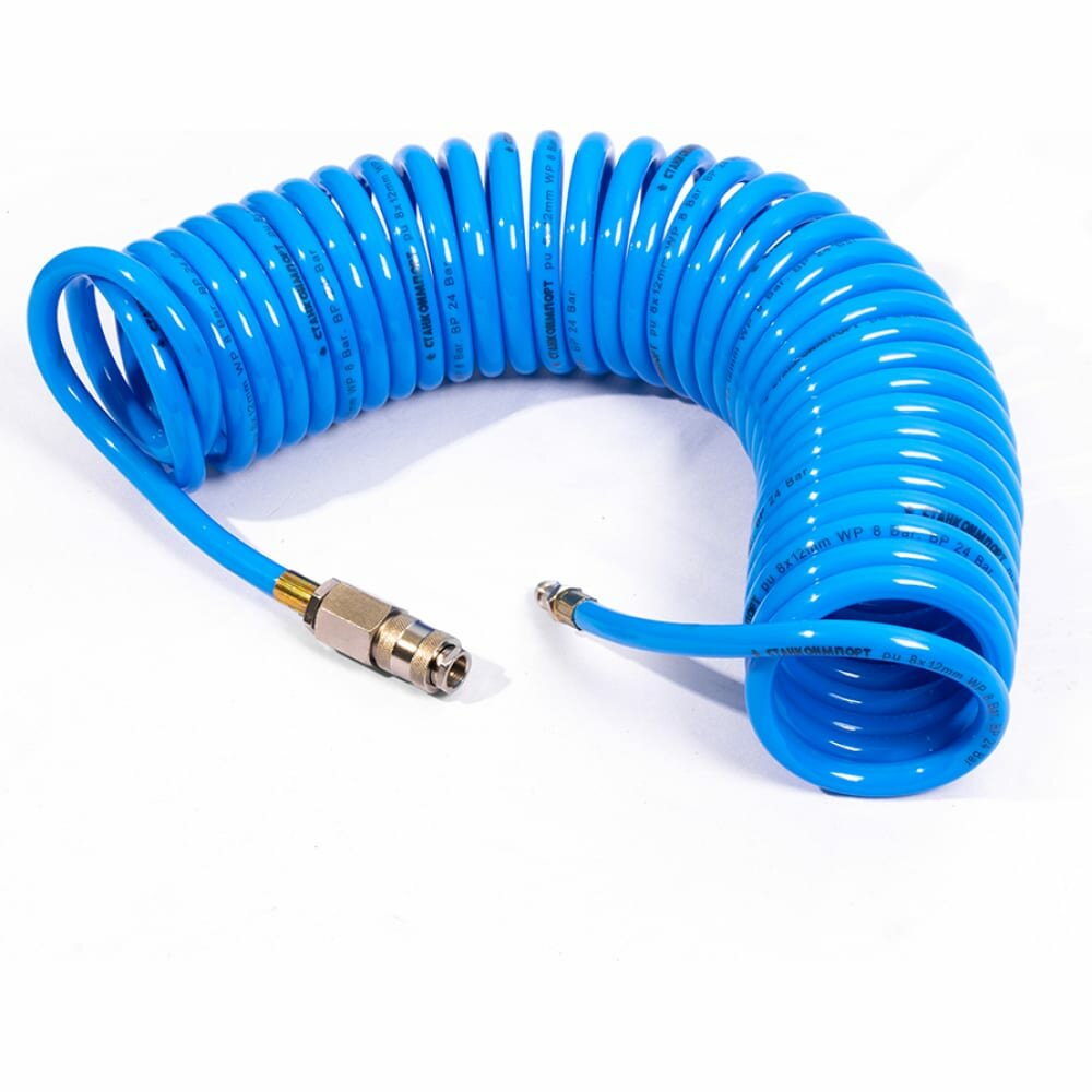 Шланг воздушный спиральный (10 м; 8х12 мм) Станкоимпорт HS081210 для подачи воздуха