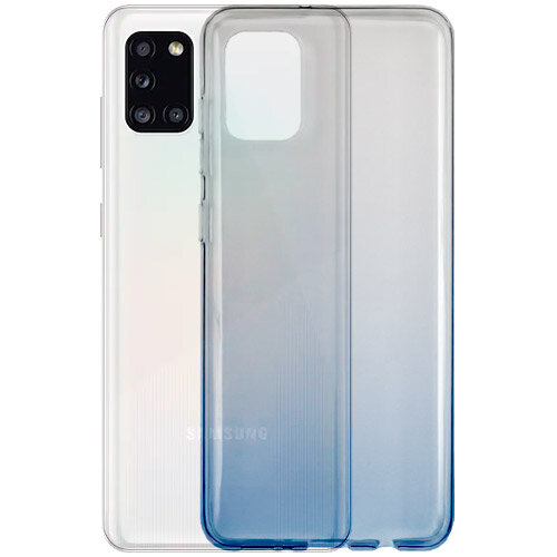 Чехол для Samsung Galaxy A31 A315 силиконовый прозрачный / синий градиент глянцевый, защита камеры, iBox Crystal