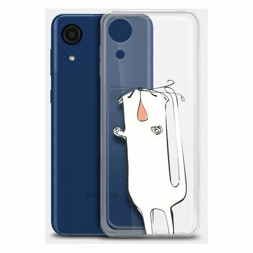 Чехол (клип-кейс) BORASCO ArtWorks, для Samsung Galaxy A03 Core, прозрачный/рисунок [51375]