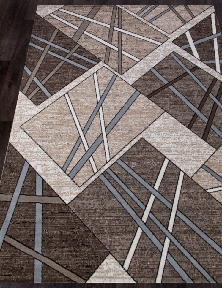 Ковер D487 - BEIGE-BROWN 2 - Прямоугольник - коллекция SIERRA (2.5 х 3.5 м)