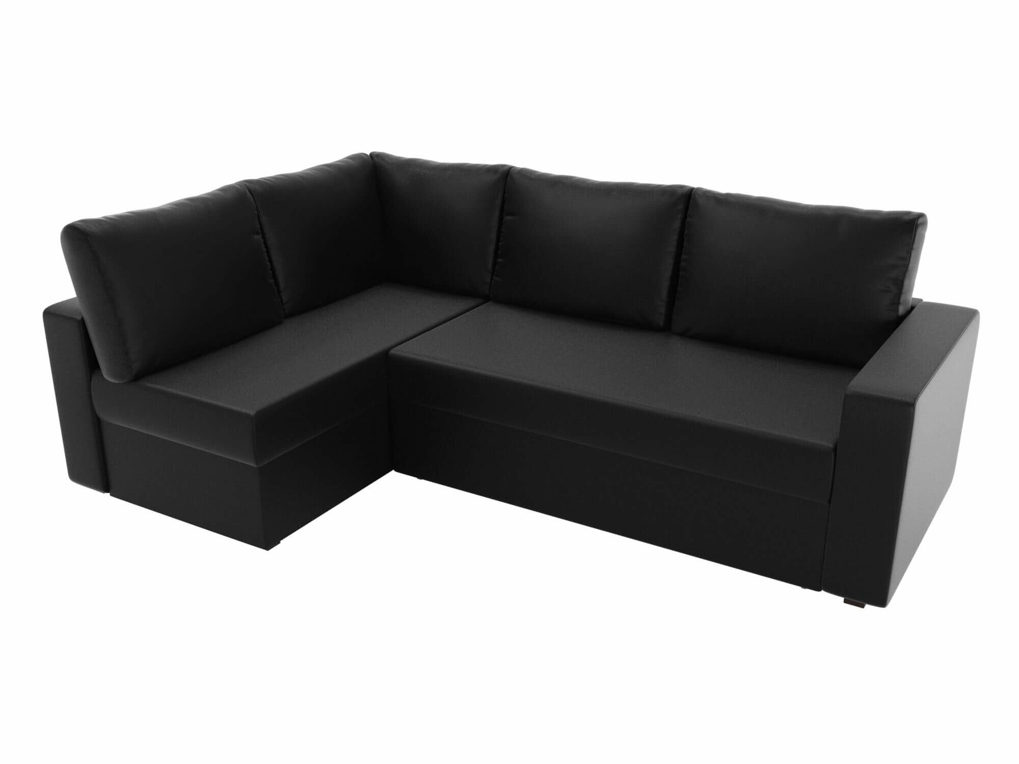 Artum Угловой диван Оливер эко кожа черный левый