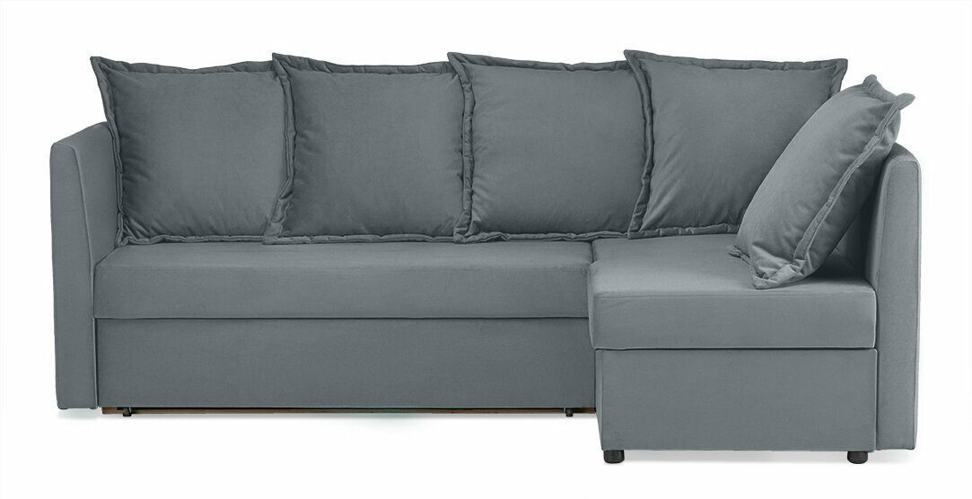 Диван угловой раскладной дельфин Хольмсунд, в цвете серый (Велутто 32)