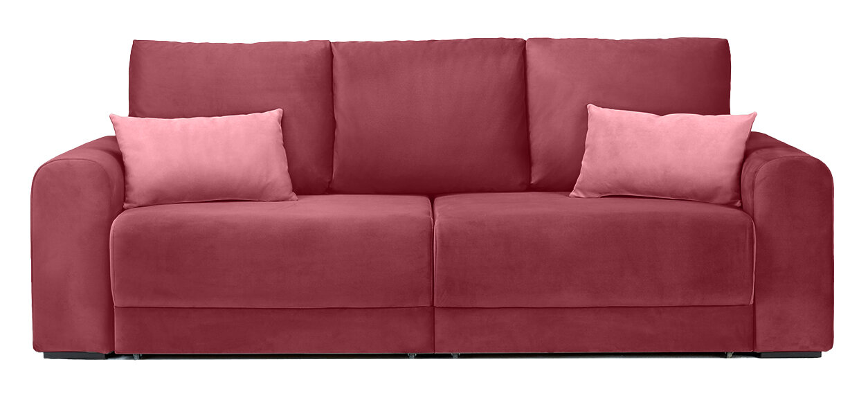 Диван раскладной еврокнижка Панчо, в цвете красный (Велутто 29)