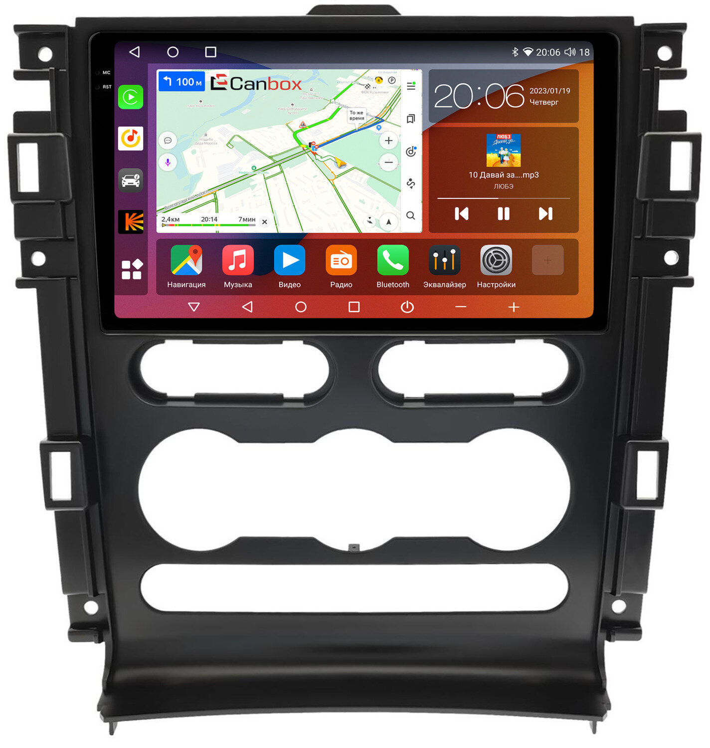 Штатная магнитола Ford Mustang 5 2004-2009 Canbox H-Line 2K 4180-9-0185 на Android 10 (4G-SIM, 4/32, DSP, QLed)