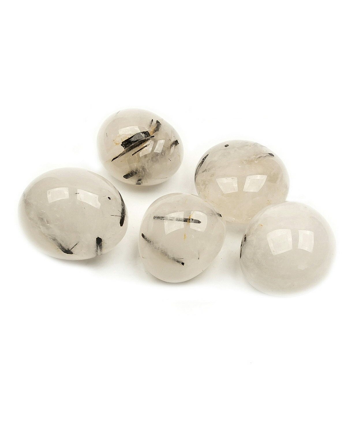 Камень Кварц с турмалином B L, 5 шт. , натуральный минерал в коллекцию.