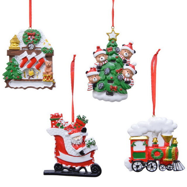 Набор елочных игрушек Christmas Moment 8 см, 4 шт, подвеска, Kaemingk (Кейминг), 530644-набор
