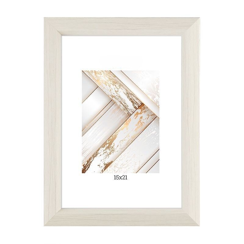 Рамка для фотографии, вышивки, мозаики 15х21 (a5) см, классическая box, под дерево, белая с молочным оттенком GF 6145
