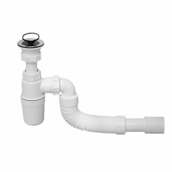 Сифон для раковины McAlpine бутылочный 32-40 мм с угловой гофрой (MRSK9)