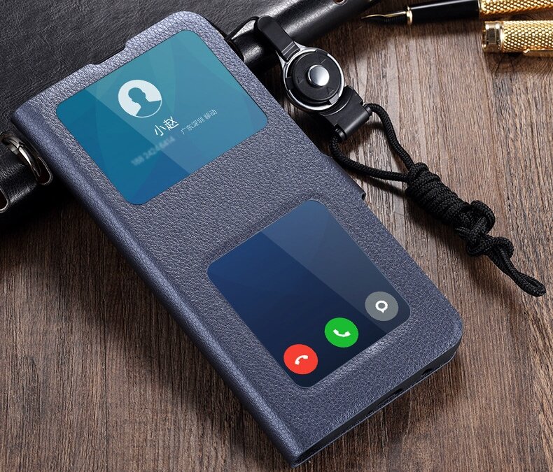 Чехол-книжка MyPads для Xiaomi Civi 2 / Xiaomi 13 Lite с окном вызова предпросмотра и свайпом синий