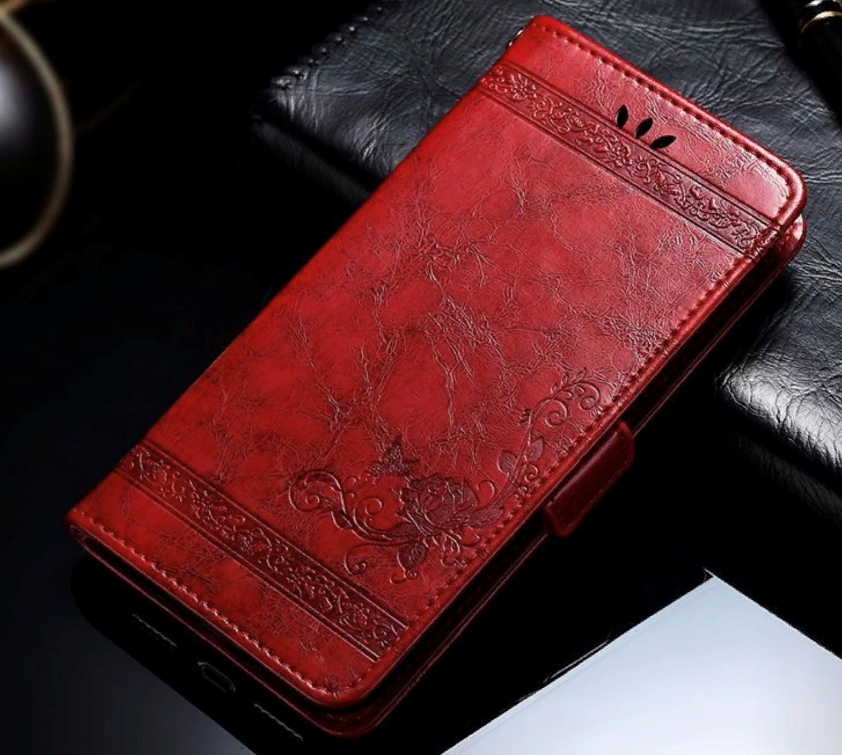 Чехол-книжка MyPads Libro Vintage для Xiaomi 13 Lite из эко-кожи с тиснением тематика книга, в Винтажном стиле, красный