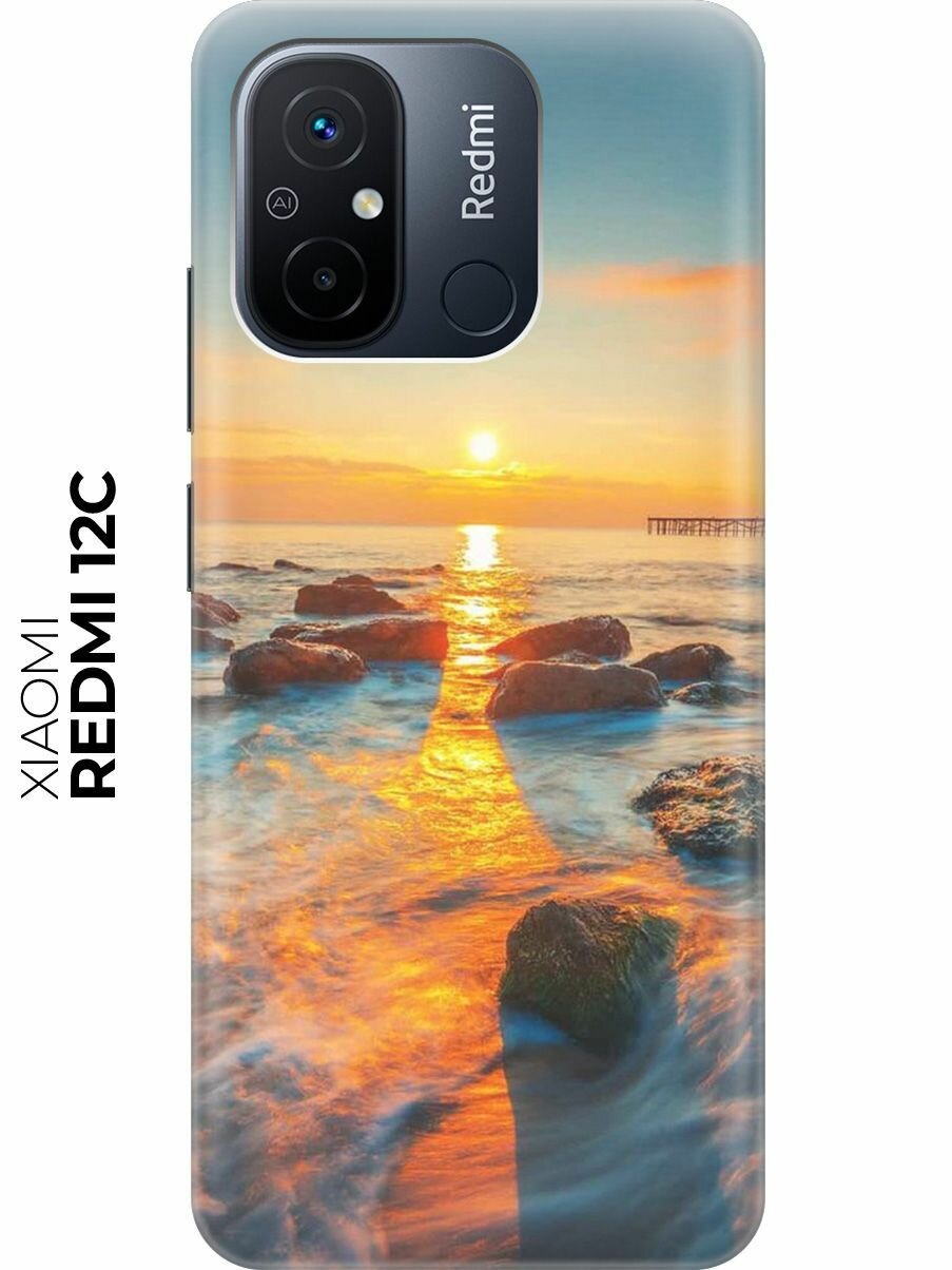 Силиконовый чехол Закат на побережье на Xiaomi Redmi 12C / Сяоми Редми 12С