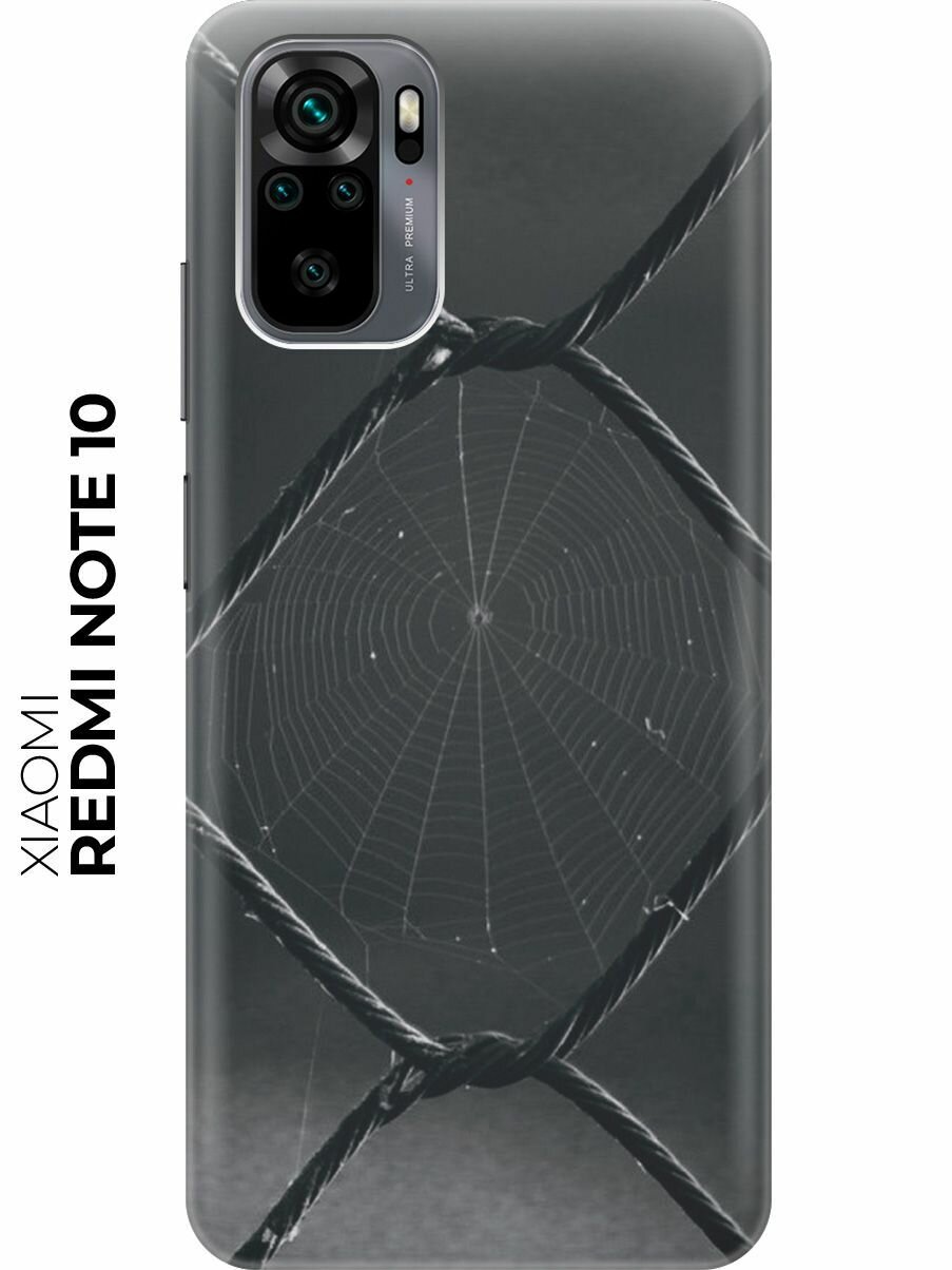 Силиконовый чехол Паучок на Xiaomi Redmi Note 10 / Note 10S / Сяоми Редми Ноут 10 / Ноут 10С