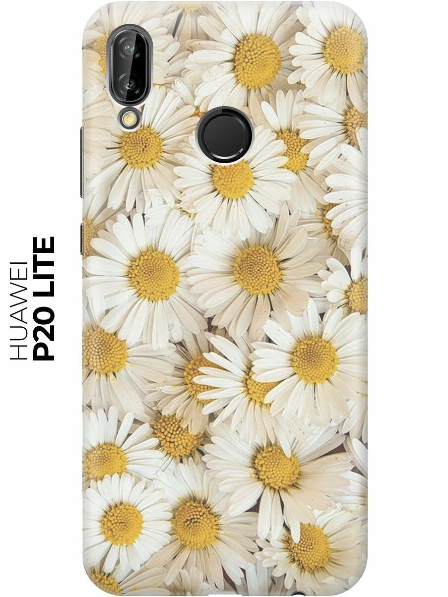 Силиконовый чехол Много ромашек на Huawei P20 Lite / Nova 3e / Хуавей П20 Лайт / Нова 3Е
