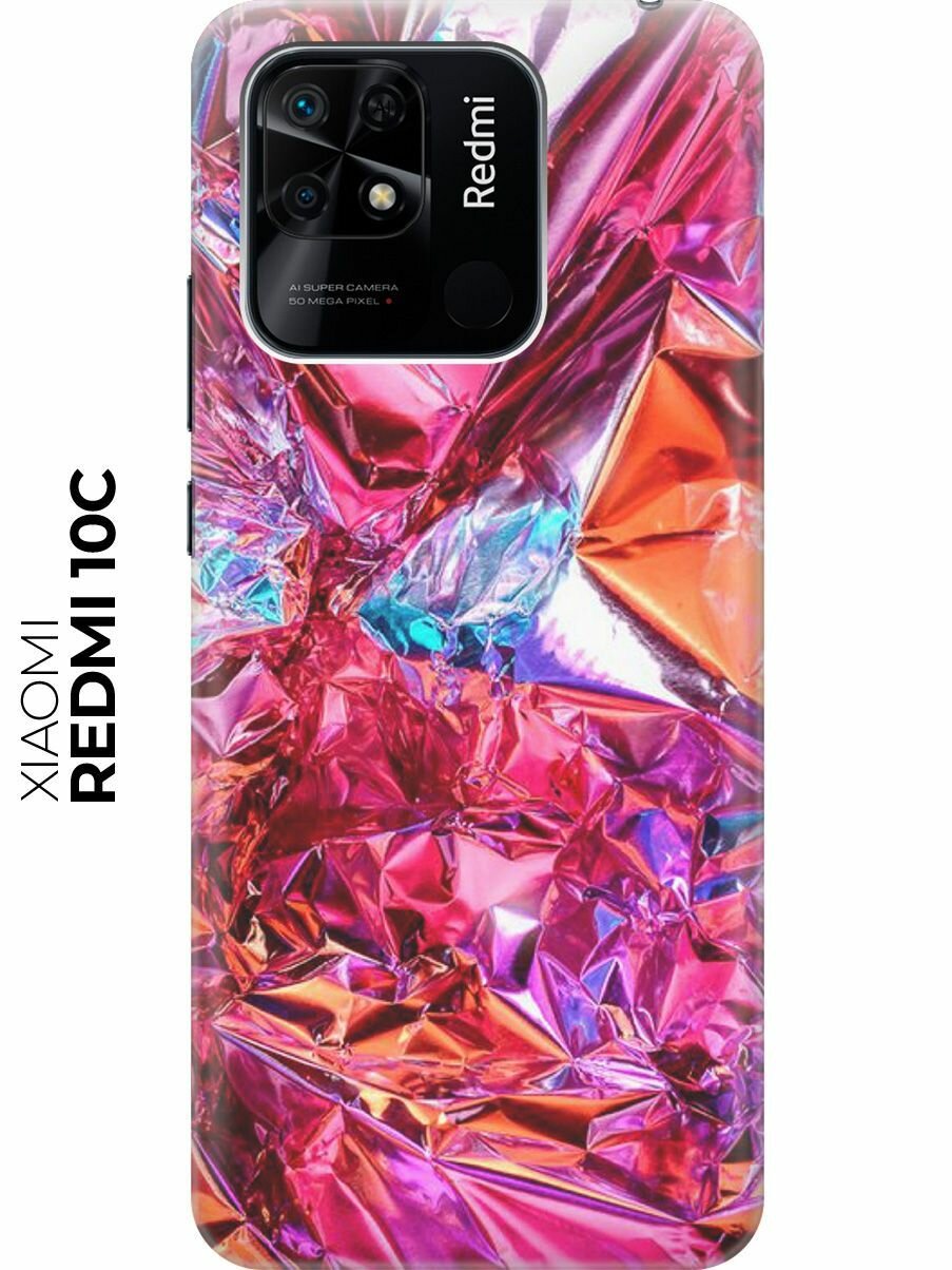 Силиконовый чехол Розовая фольга на Xiaomi Redmi 10C / Сяоми Редми 10С