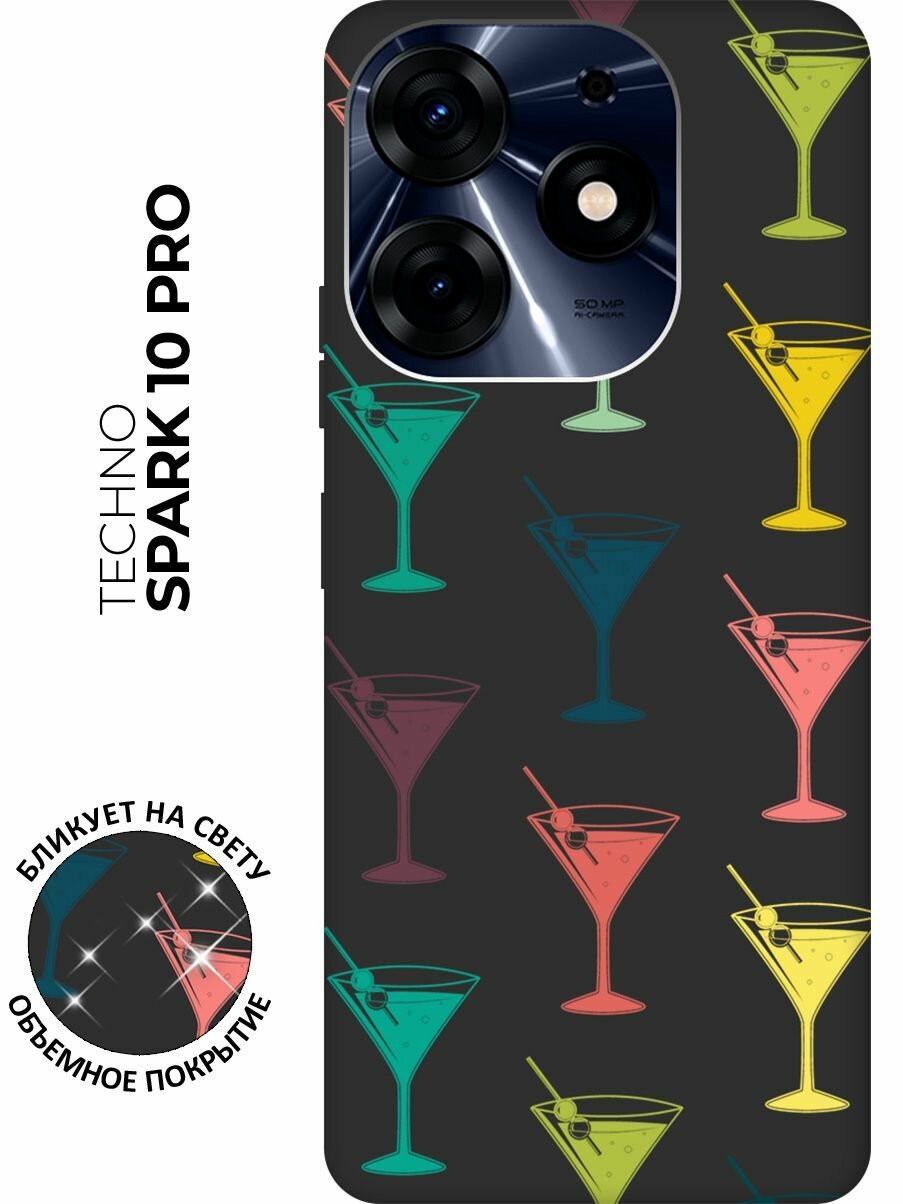 Матовый чехол Vermouth для Tecno Spark 10 Pro / Техно Спарк 10 Про с 3D эффектом черный