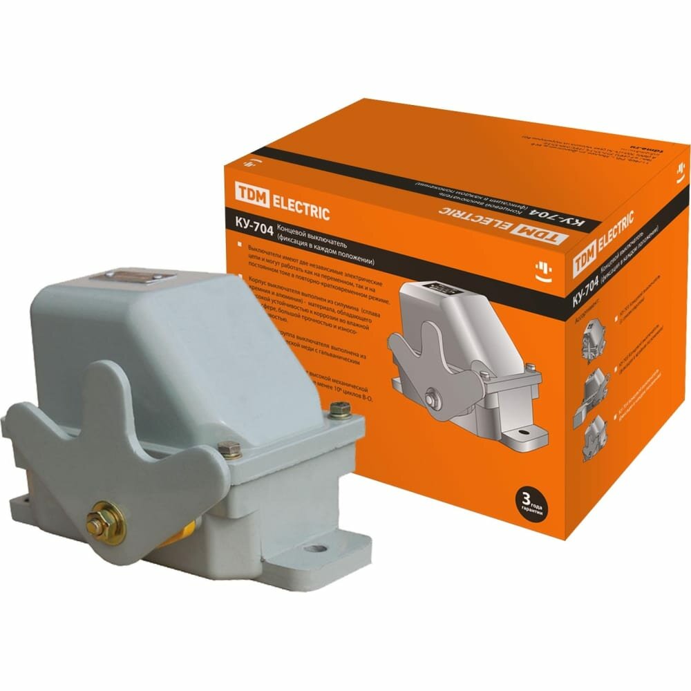 Концевой выключатель TDM ELECTRIC КУ-704 У1 фиксация в каждом положении 10А 380В IP44 SQ0732-0021