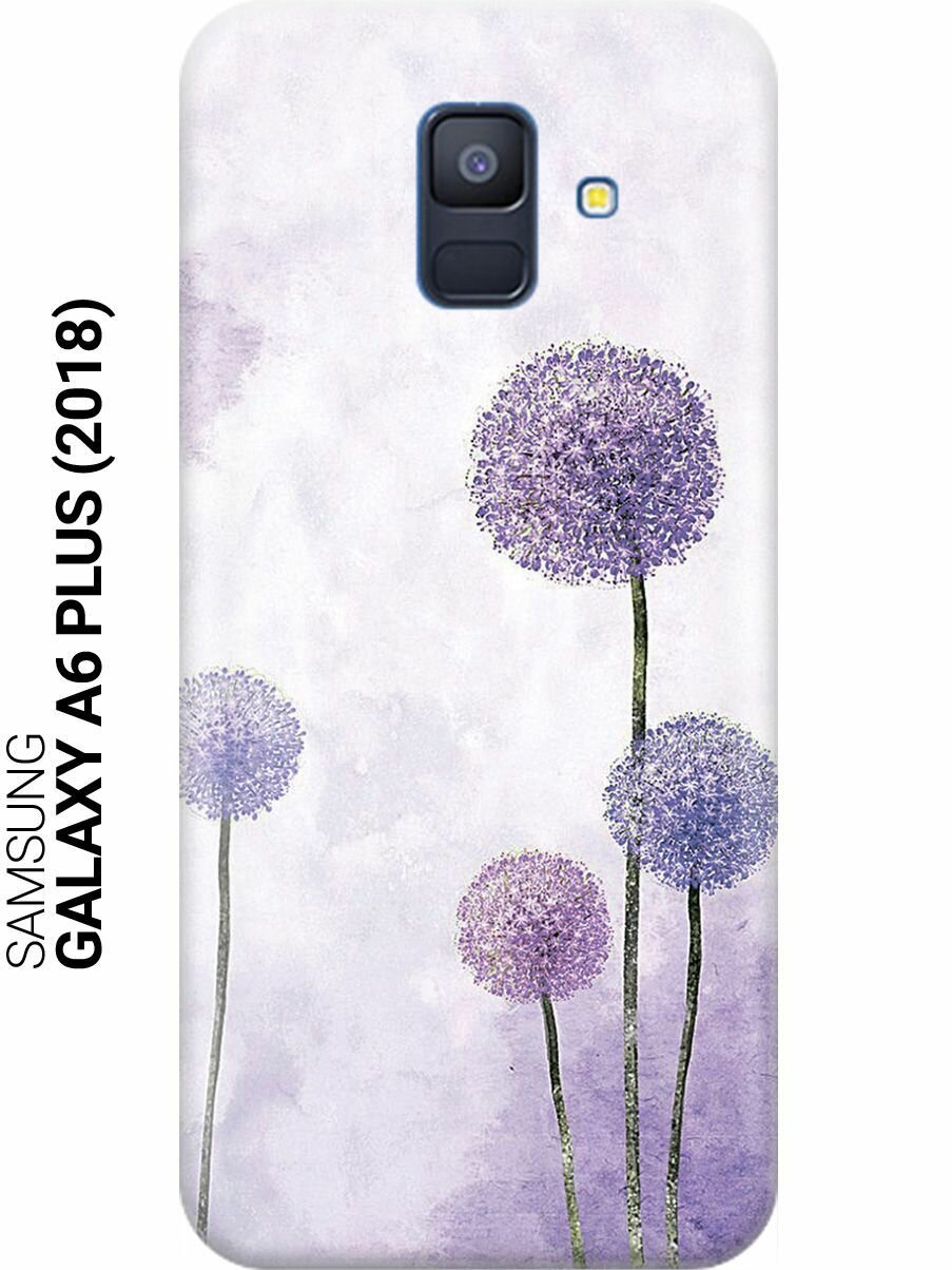 Ультратонкий силиконовый чехол-накладка для Samsung Galaxy A6 Plus (2018) с принтом "Одуванчики"