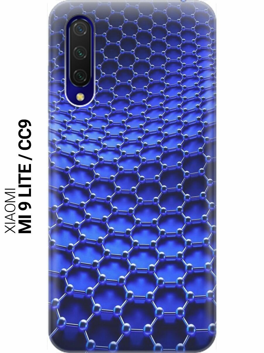 Ультратонкий силиконовый чехол-накладка для Xiaomi Mi 9 Lite, CC9 с принтом "Молекулярная цепь"