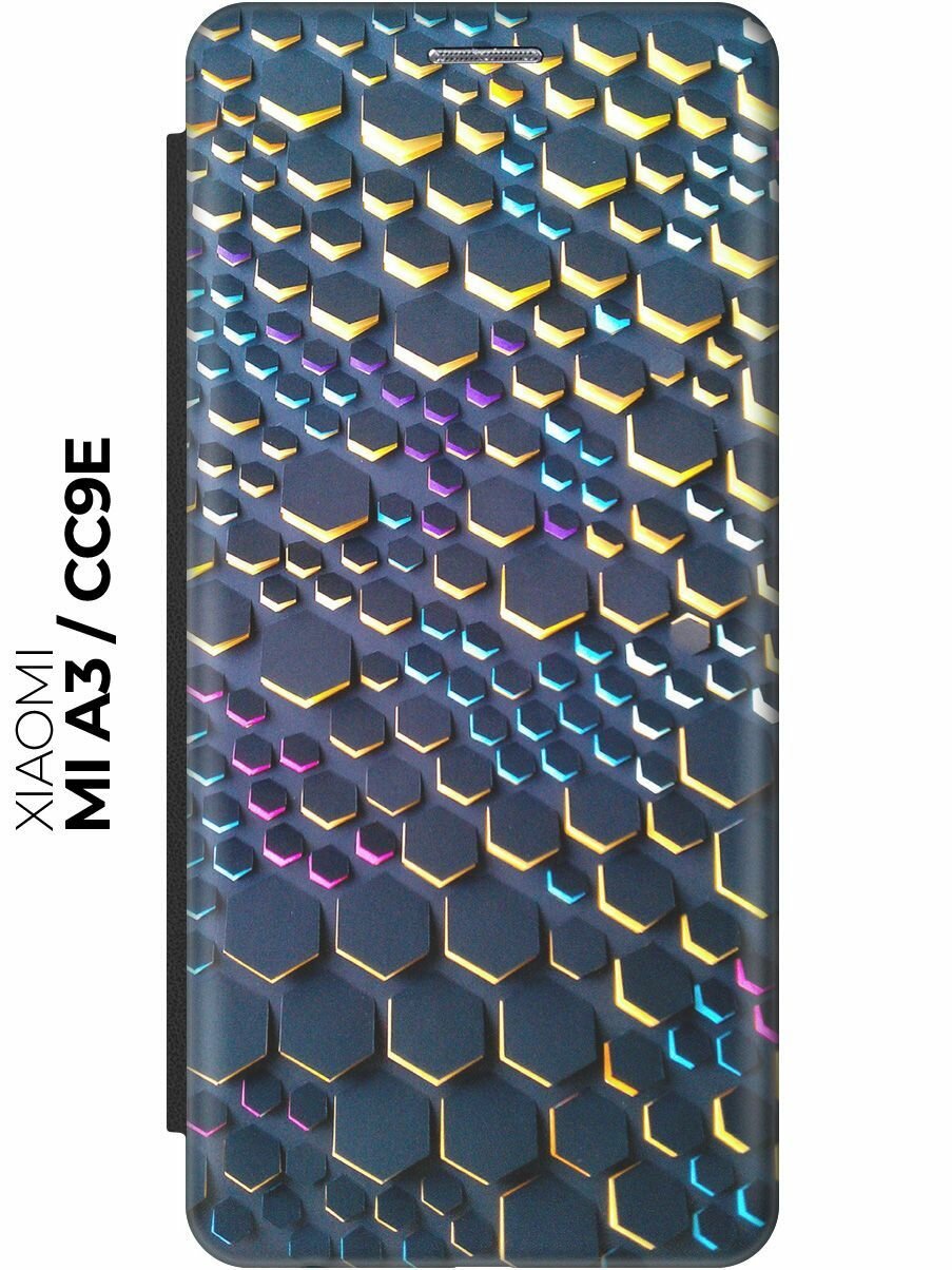 Чехол-книжка Графитовые соты на Xiaomi Mi A3 / CC9e / Сяоми Ми А3 / Ми СС9е черный