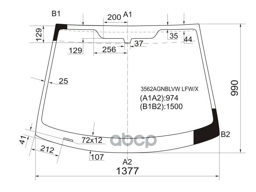 Стекло лобовое Ford Fiesta 02-08 XYG арт. 3562AGNBLVW LFW/X