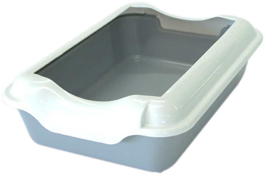 HOMECAT лоток для кошек бортиком серый 37 х 27 х 11,5 см (1 шт)