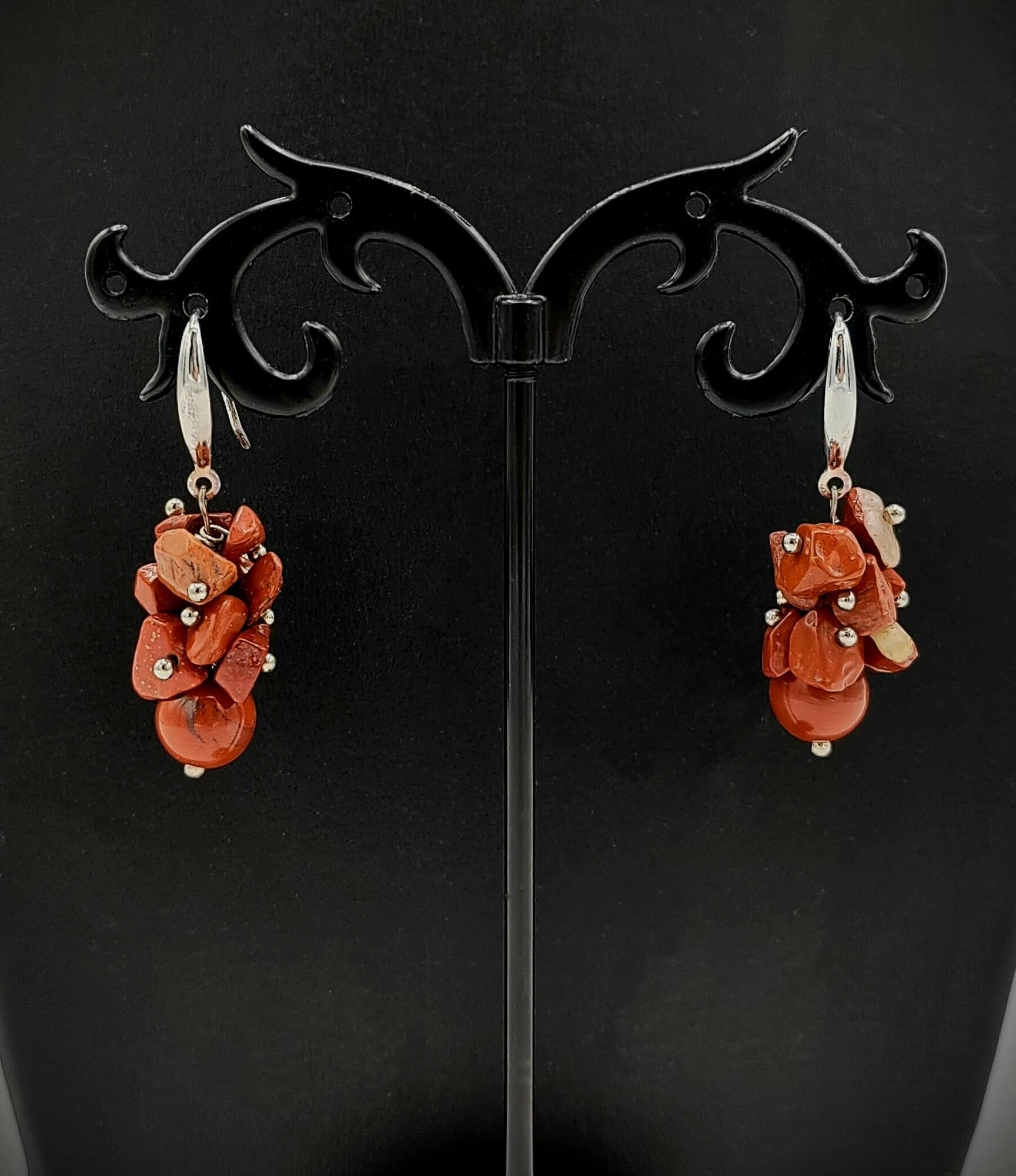 Серьги, яшма