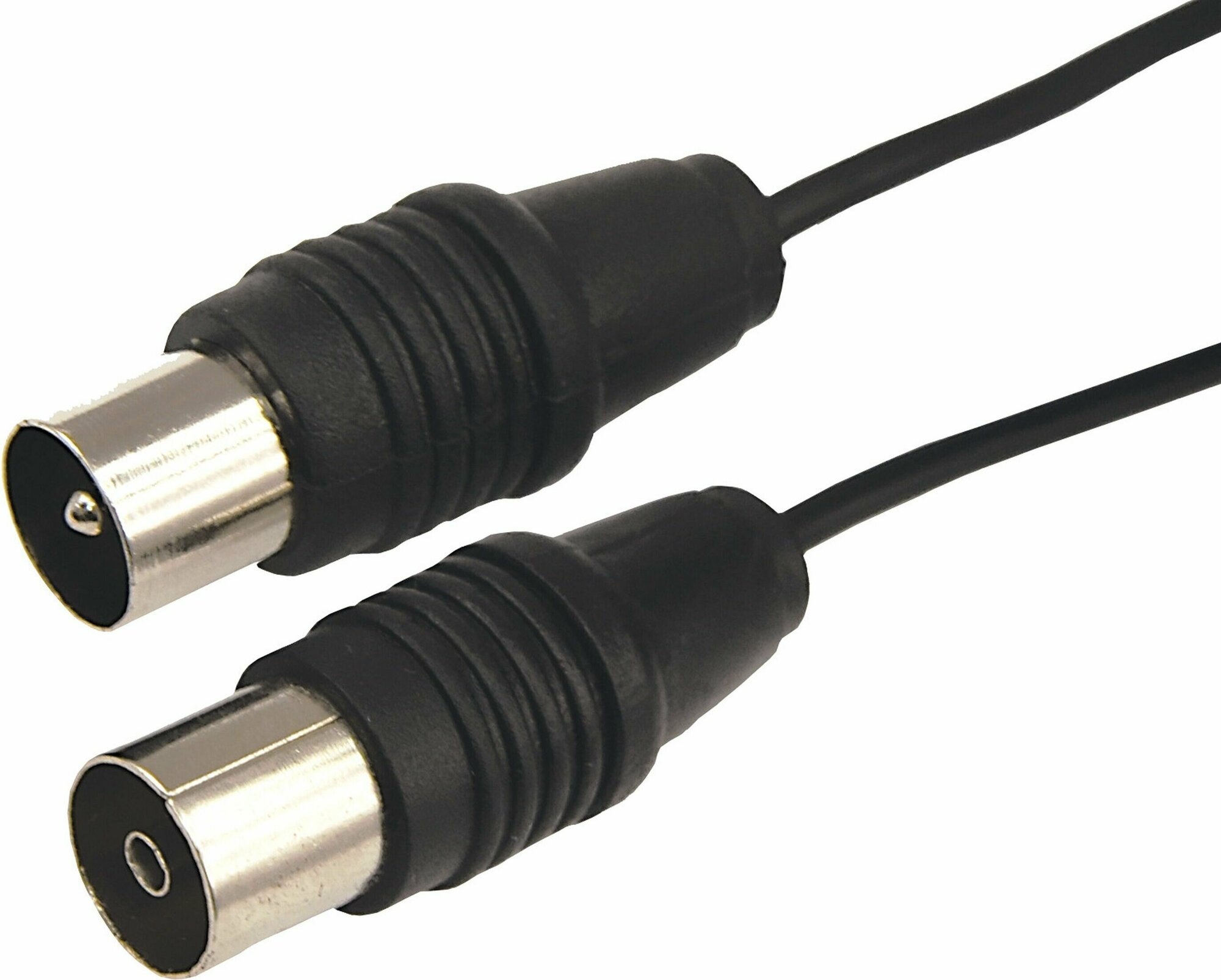 Удлинитель антенный ТВ-гнездо - ТВ-штекер, 1,5м, черный REXANT (тонкий кабель)