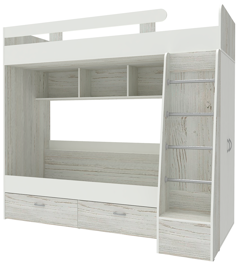 Двухъярусная кровать Юниор 6 Винтерберг Белый