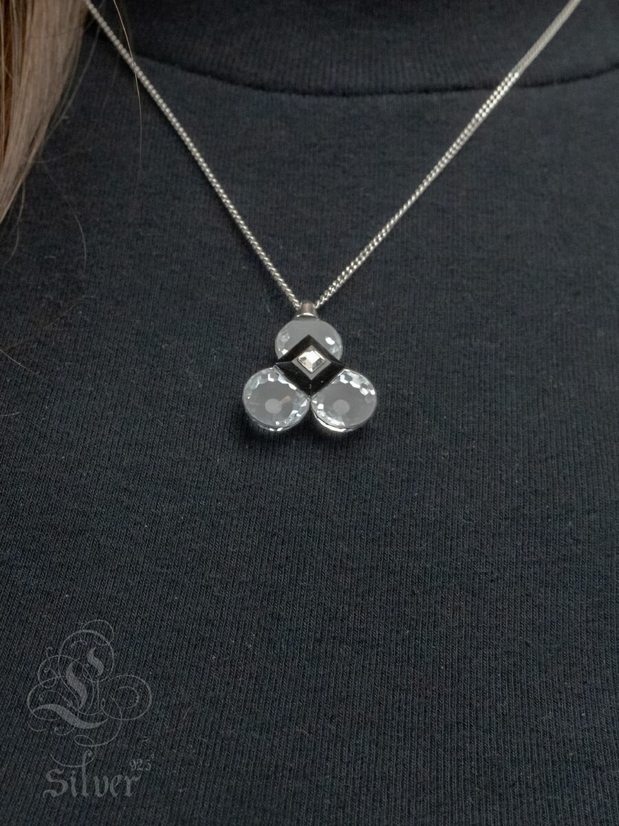 Подвеска, серебро, 925 проба, родирование, кристаллы Swarovski