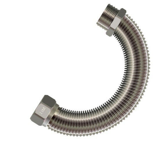 Растягивающаяся подводка 1 г/ш 180-400мм для воды гофрированная нержавеющая