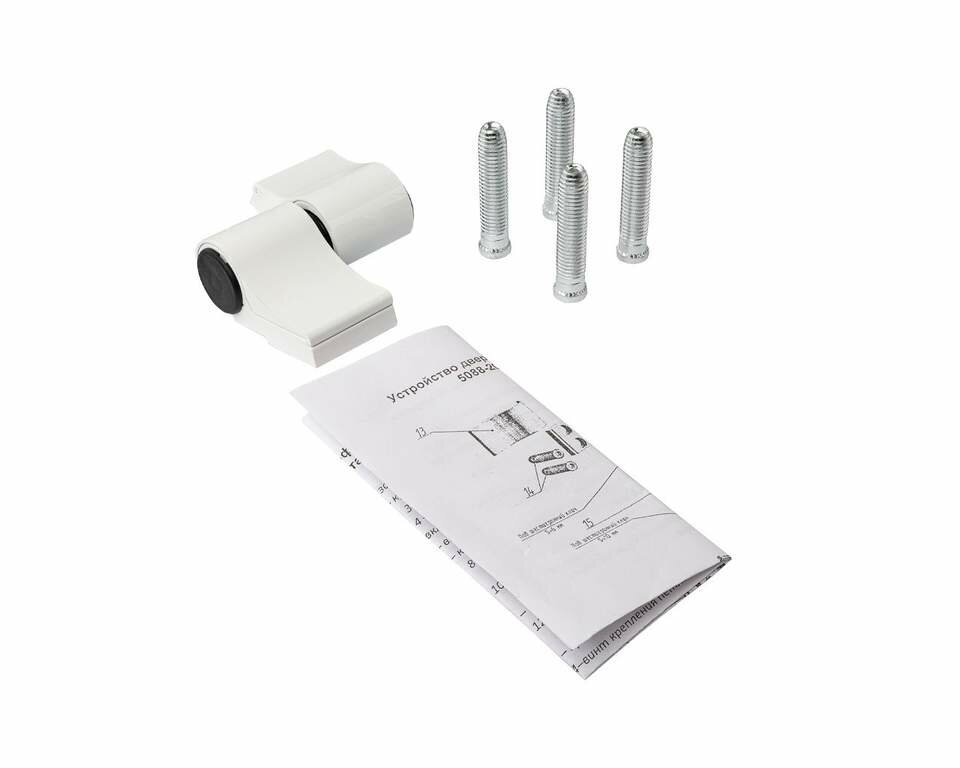 Петля двер. втул. 2-х секц. NEW, м/о 62, крепл. на тепл. профиль, белый RAL9016