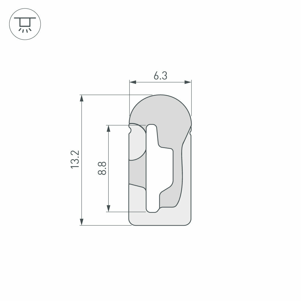 Профиль для светодиодной ленты Arlight Силиконовый профиль WPH-FLEX-0613-SIDE-S8-5m WHITE (Arlight, Силикон), 5м