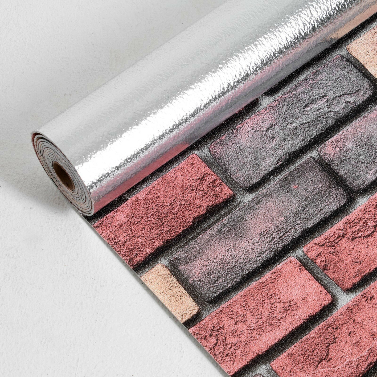 Панель ПВХ самоклеящаяся TAKE IT EASY, в рулоне, 2800×500×2 мм, цвет красный кирпич