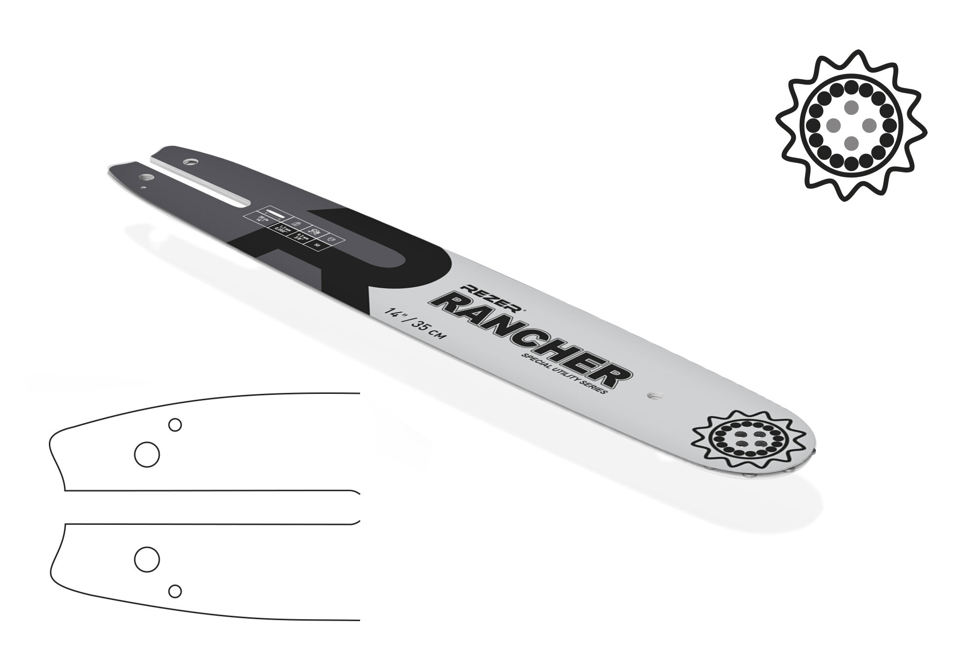 Шина Rancher 353 L 9 K, 14", 3/8", 1,3 мм, Rezer, 04.001.00002