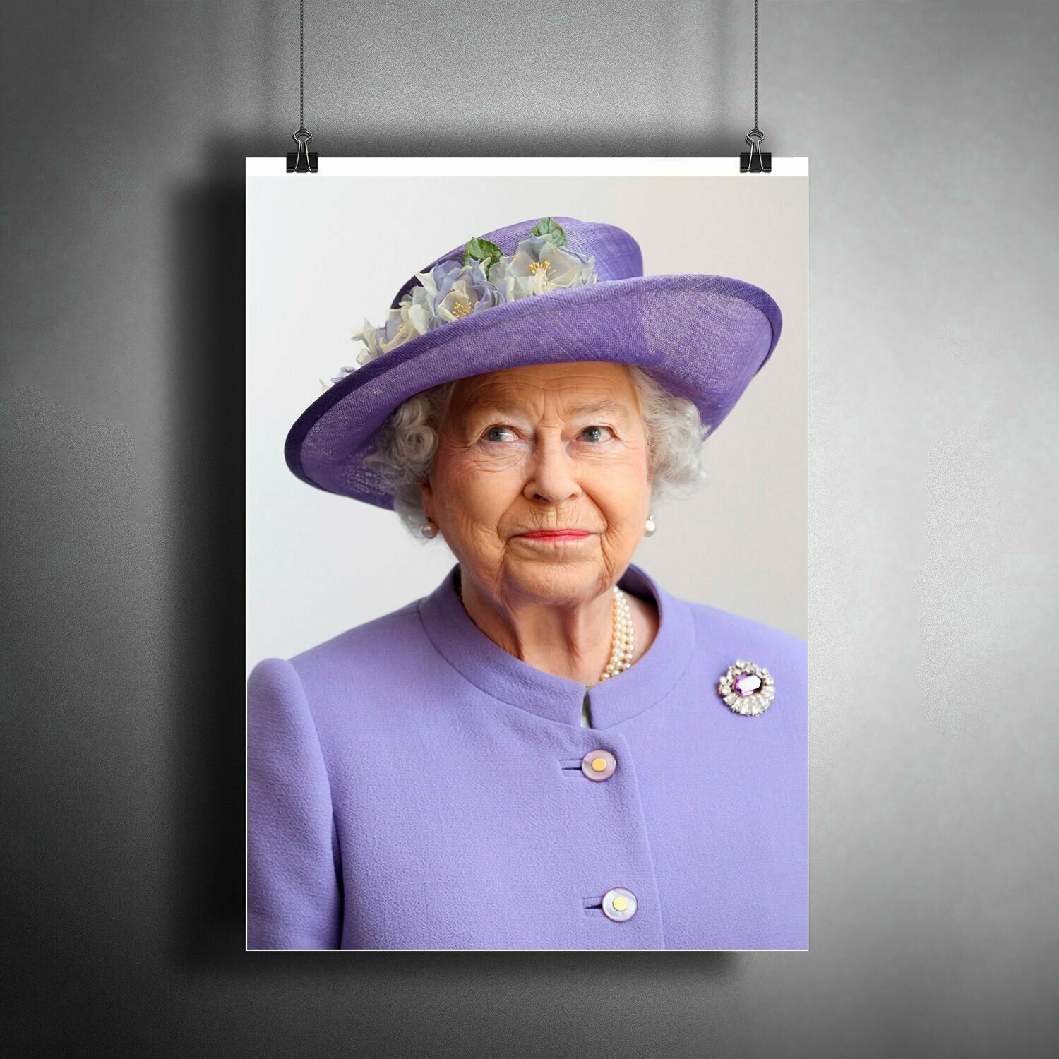 Постер плакат для интерьера "Королева Великобритании Елизавета II. Britain's Queen Elizabeth II" / A3 (297 x 420 мм)