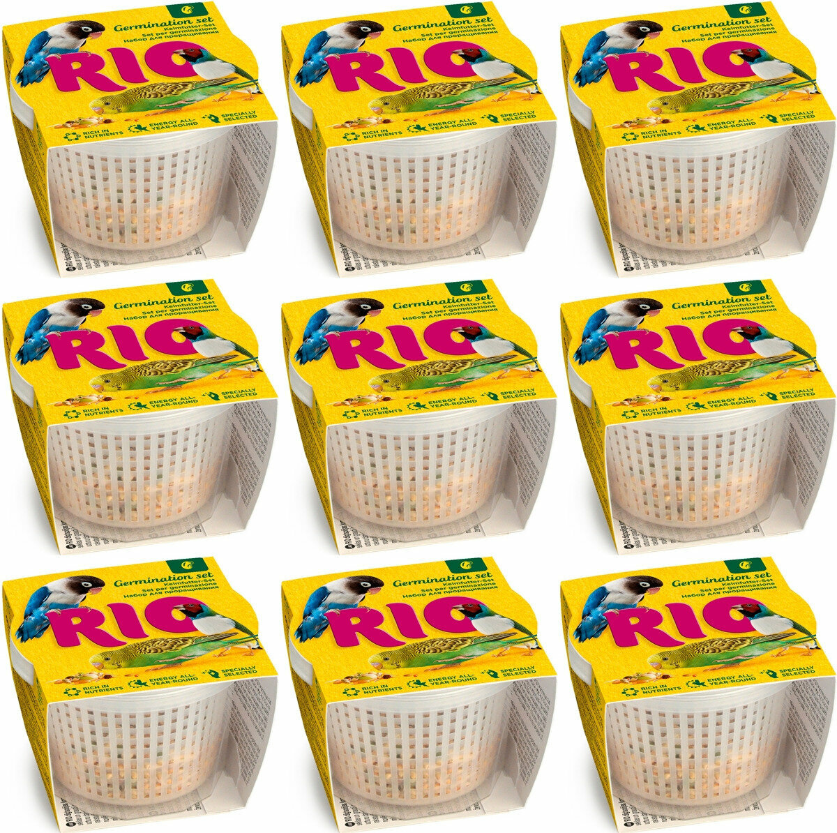 RIO Корм сухой Набор для проращивания для всех видов птиц 25г, 9 шт.