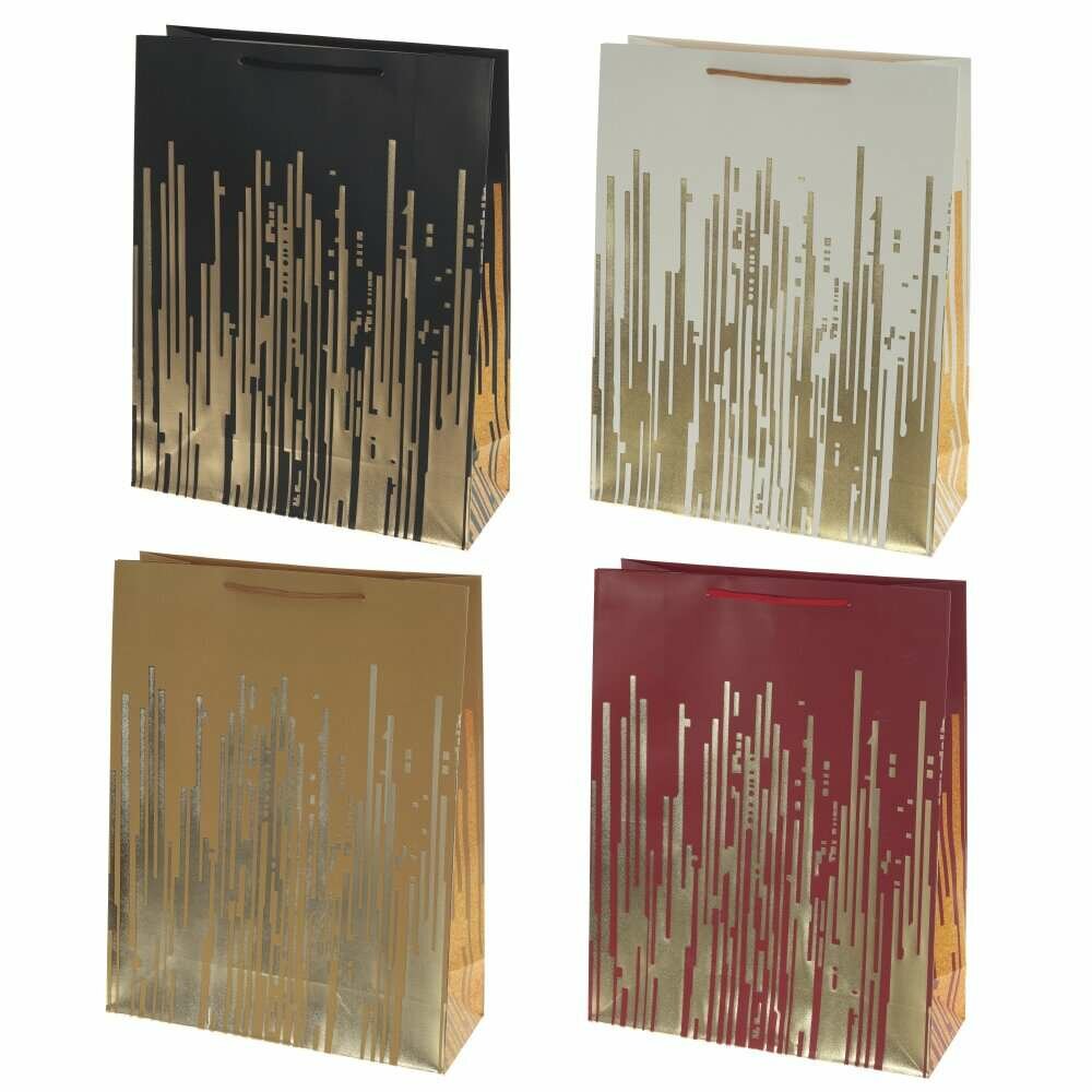 Пакет подарочный (бумага, плотность 210г/м2), 31*12*40 см, 1шт из 4-х видов KSM-772488