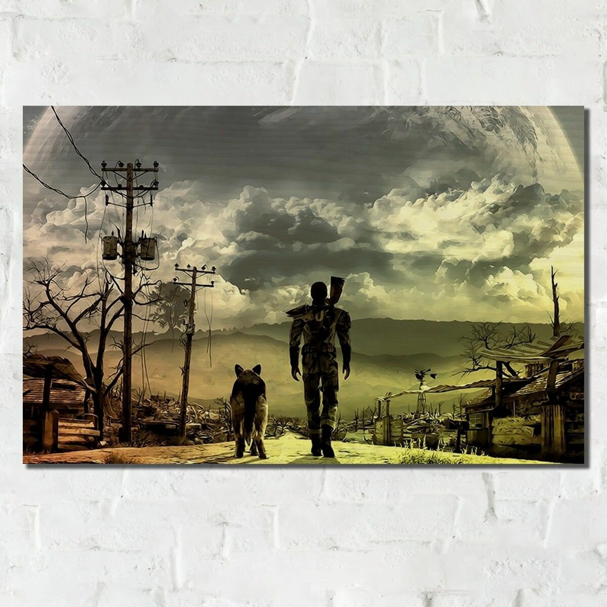 Картина интерьерная на дереве Fallout 4 Постапокалипсис Тодд Говард скайрим - 14177