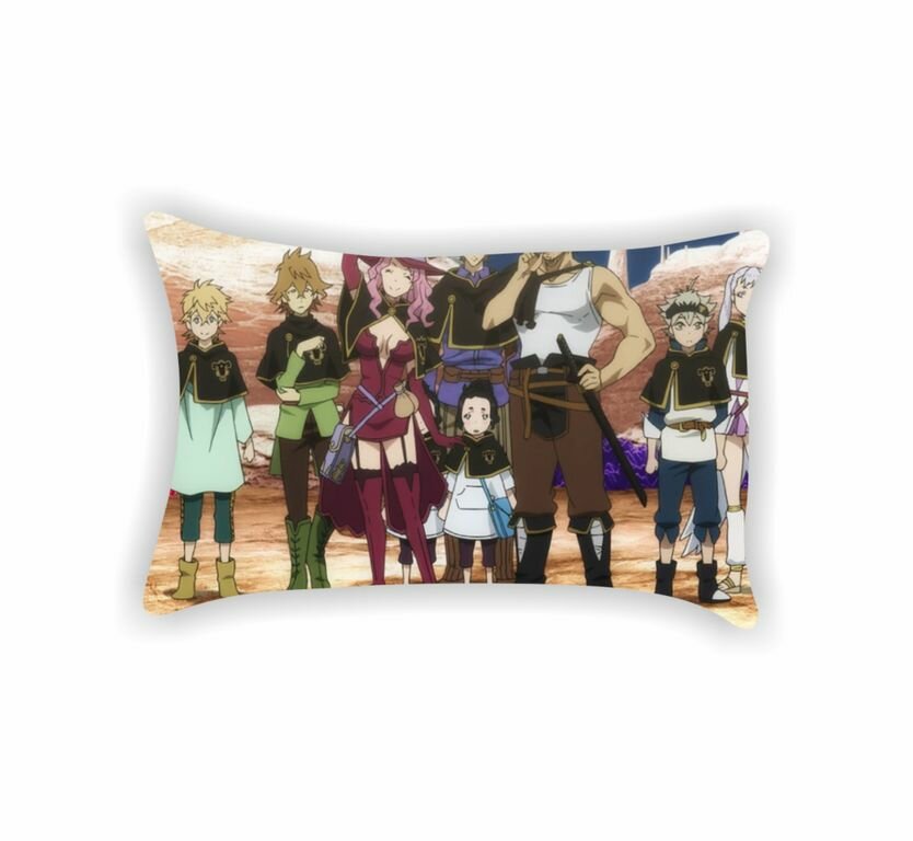 Подушка Черный Клевер, Black Clover №5, Картинка с одной стороны