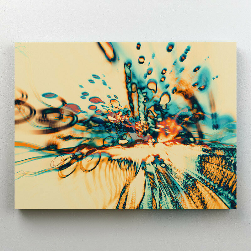 Интерьерная картина на холсте "Абстракция - красочные пятна" размер 60x45 см