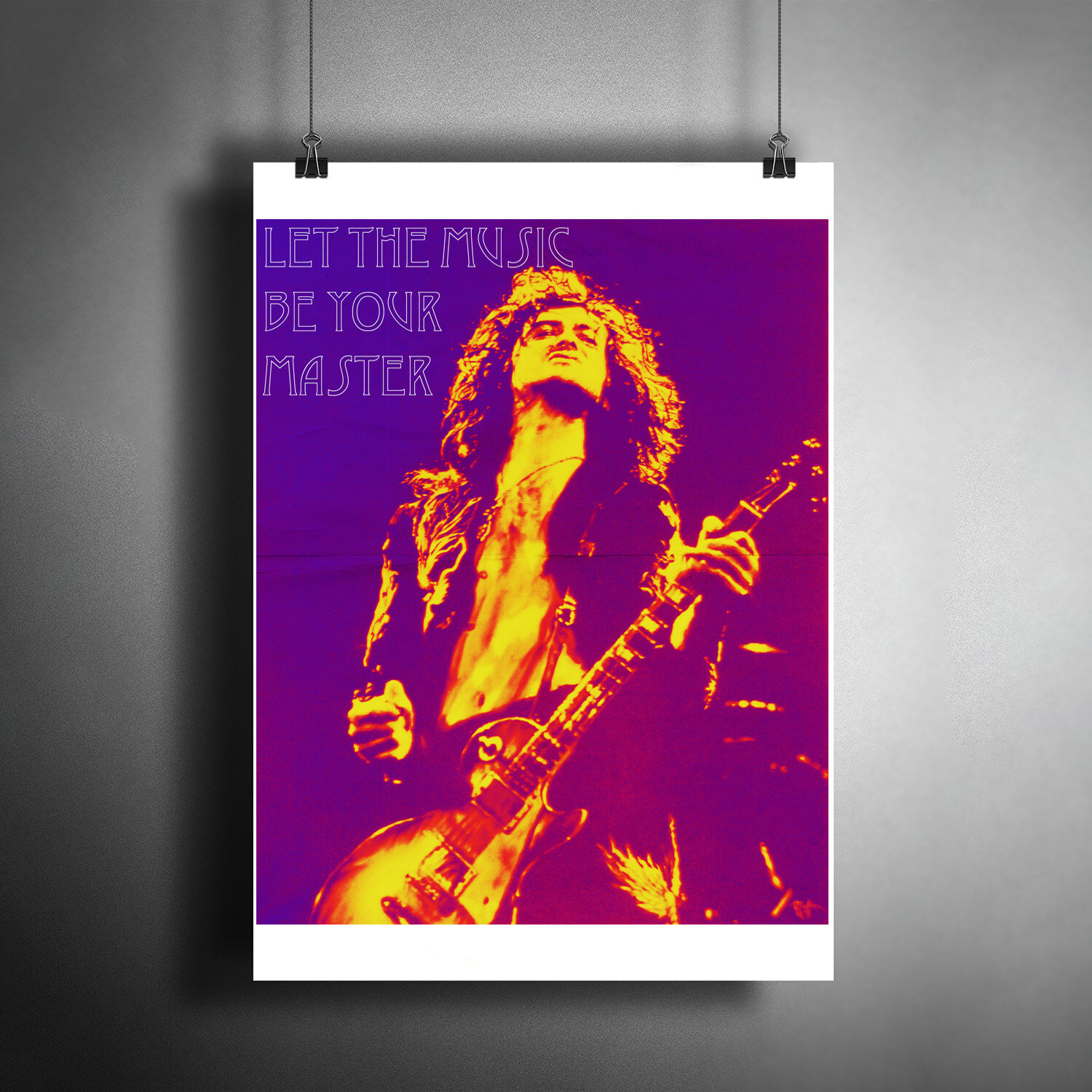 Постер плакат для интерьера "Рок-музыкант Джимми Пейдж. Группа Led Zeppelin, Jimmy Page"/ A3 (297 x 420 мм)