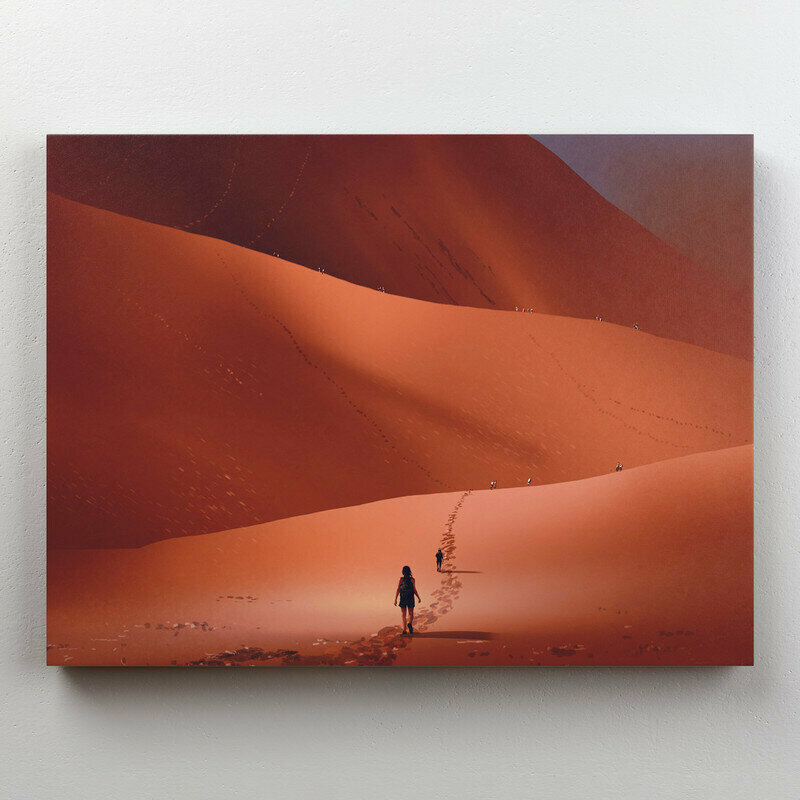 Интерьерная картина на холсте "Дюны бескрайней пустыни" размер 40x30 см