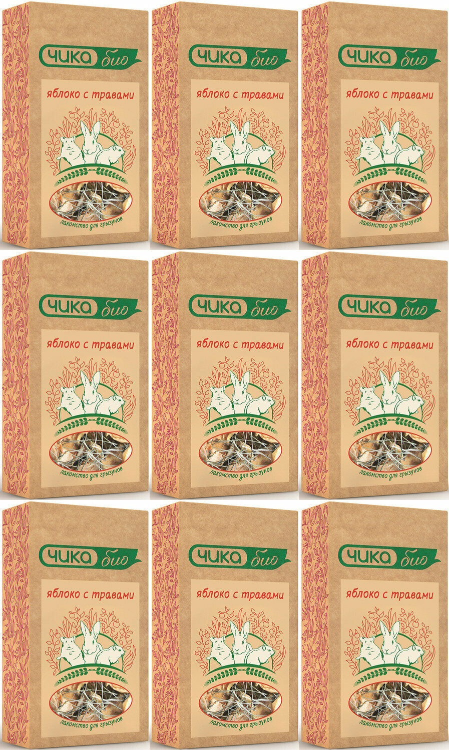Чика Лакомство для грызунов био Яблоко с травами 40г, 9 шт.