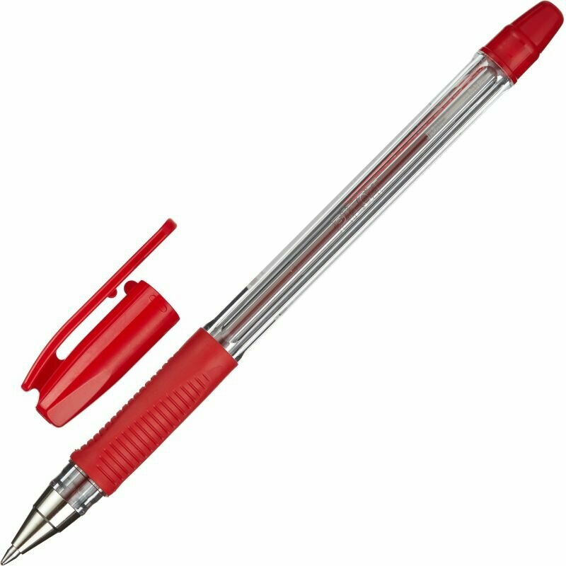 Pilot Ручка шариковая BPS-GP-F, неавтоматическая, резиновый манжет, красная, 0,22 мм