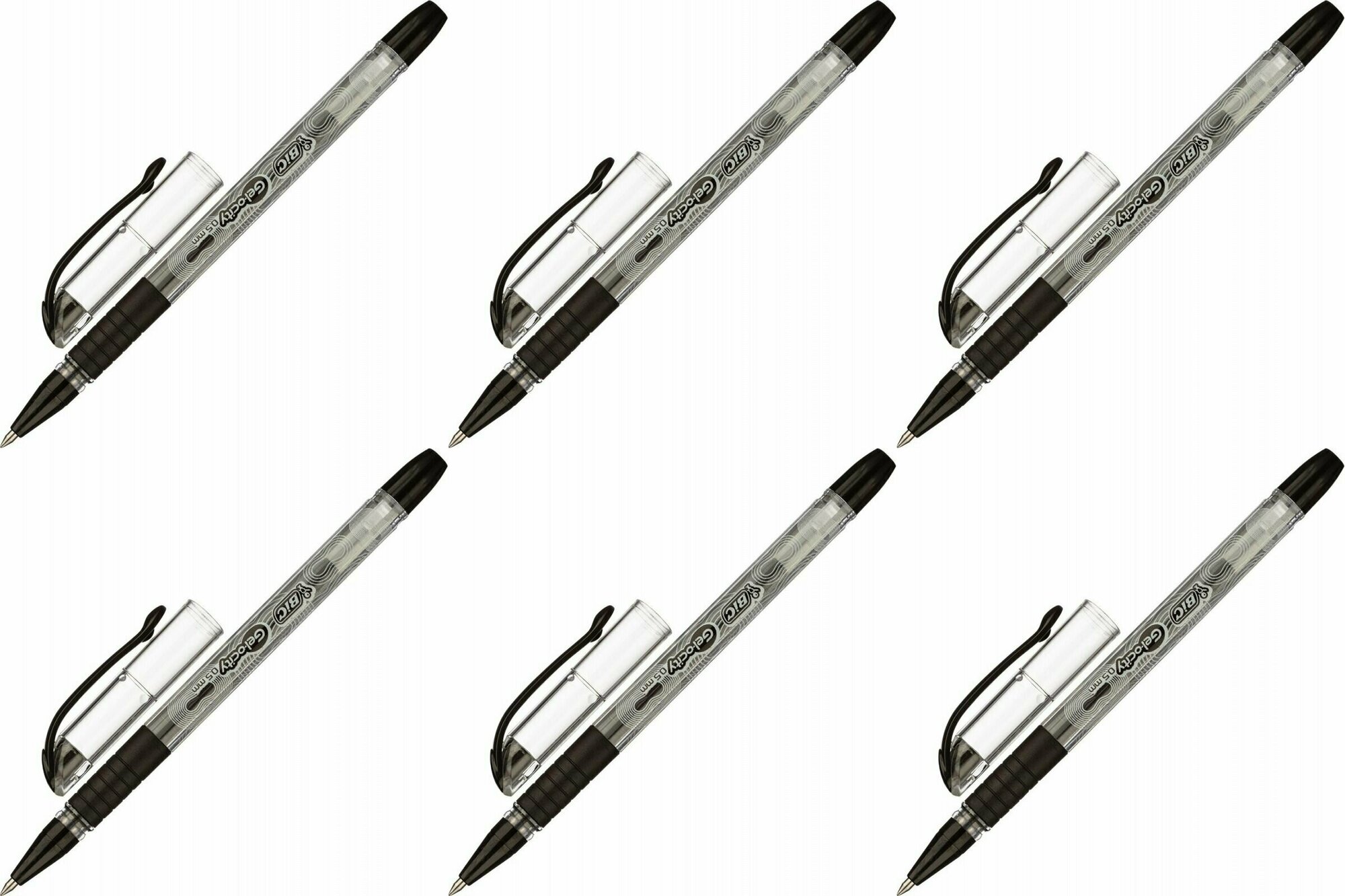 Bic Ручка гелевая неавтоматическая Gelocity Stic черная, 6 шт