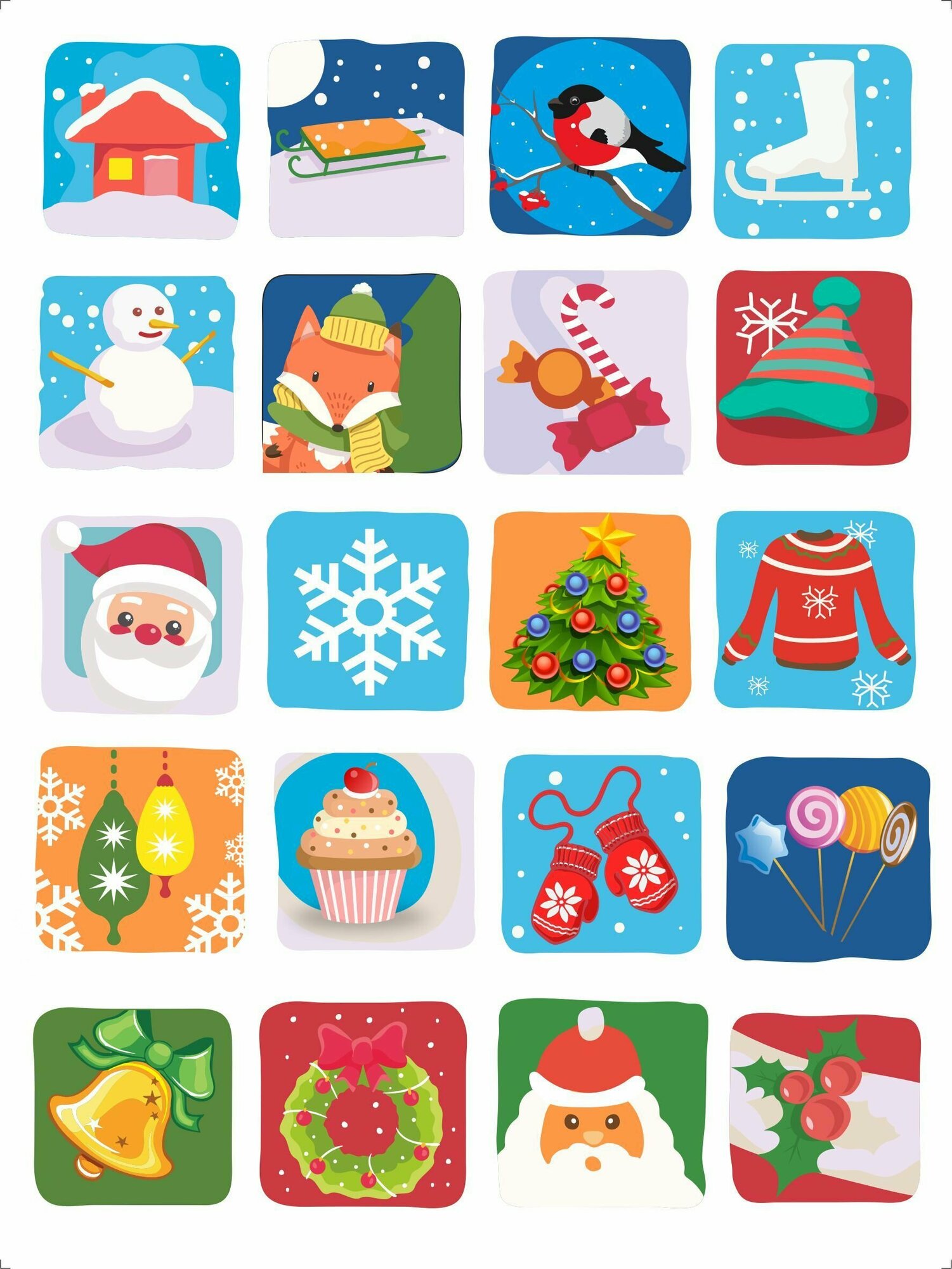 Наклейки новогодние для скрапбукинга