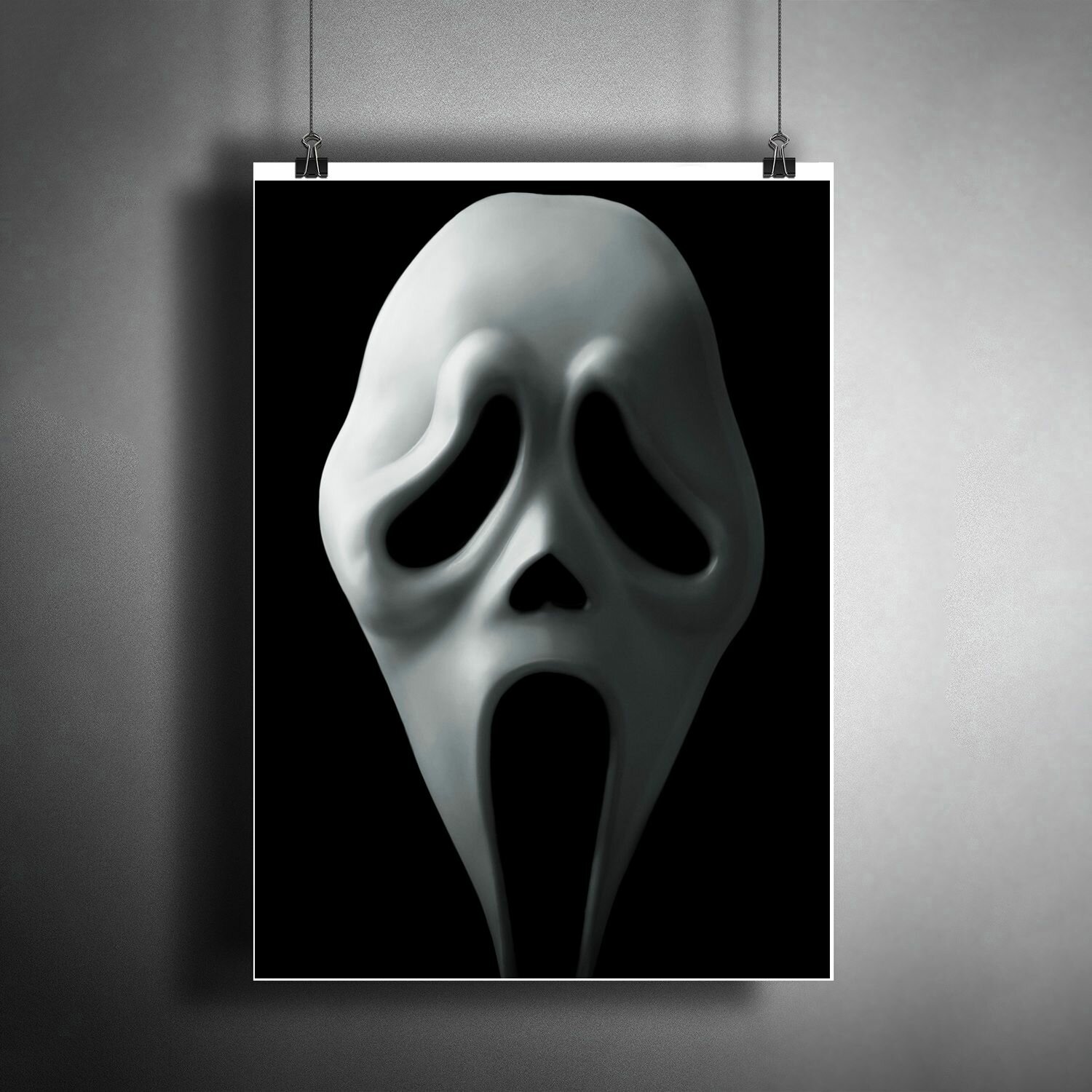 Постер плакат для интерьера "Фильм ужасов: Крик (Scream). Постер на Хэллоуин" / Декор дома, офиса, комнаты, квартиры, детской A3 (297 x 420 мм)