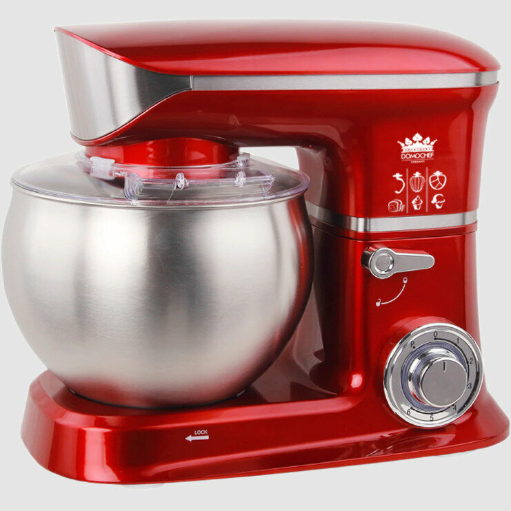 Планетарный миксер , погружной, стационарный с доп насадками, (красный).