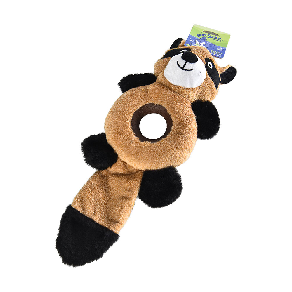 Игрушка для собак "Енот с пищалкой" PET STAR, 41*20,5 см, 184.1.14801